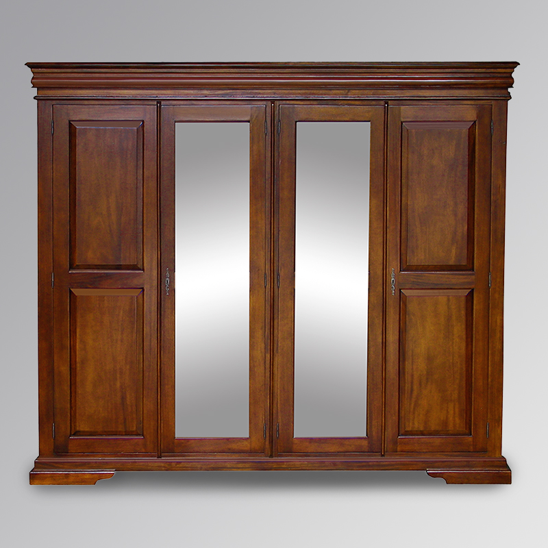 Versailles Quadruple Full Robe - Mirrored - Island Furniture Co