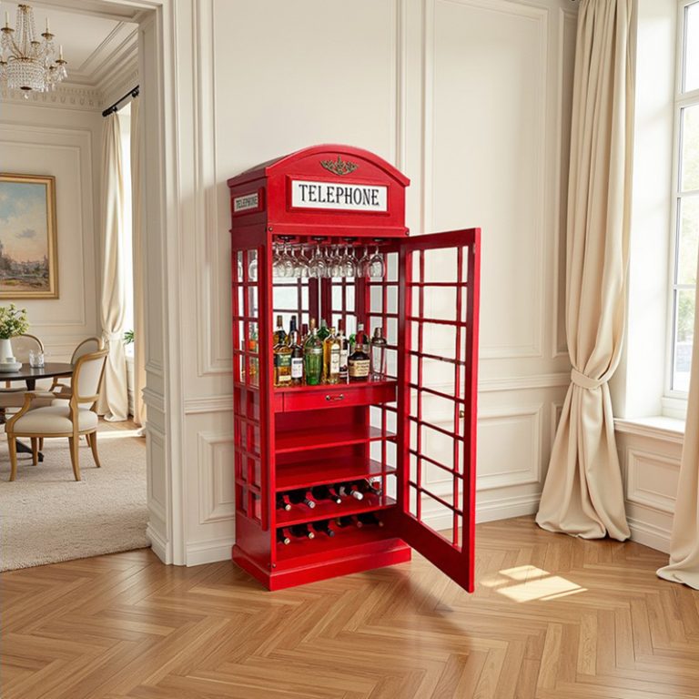 Home Bar - Red Telephone Box Drinks Cabinet in Pillar Box Red - Island ...