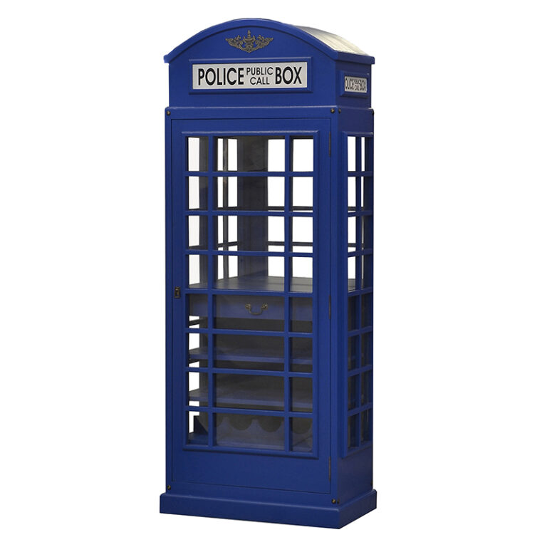 Drinks Cabinet - Police Call Box in Metro Blue - Island Furniture Co