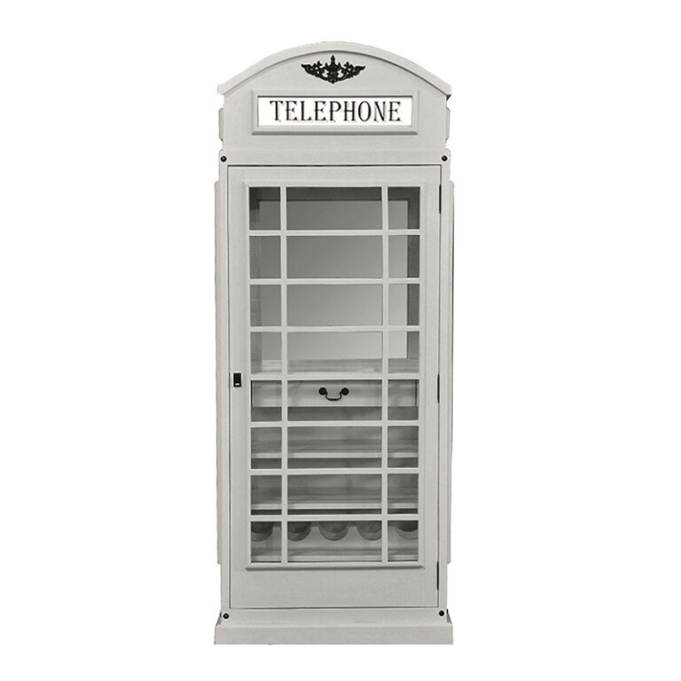 Drinks Cabinet - Telephone Box Home Bar in Grey Colour - Island ...