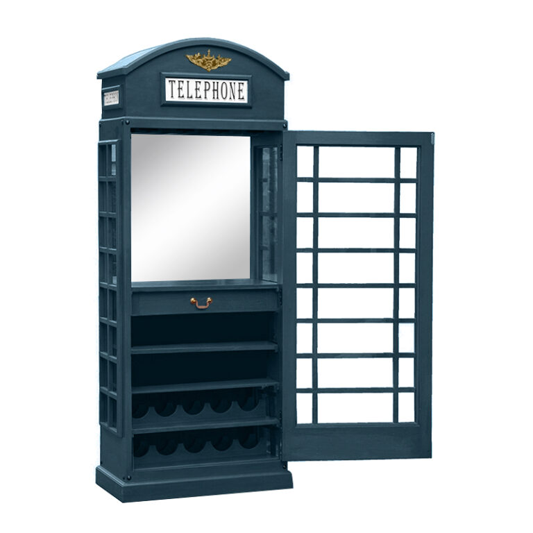 Telphone Bar Drinks Cabinet & Display - Home Bar in Haigh Blue - Island ...