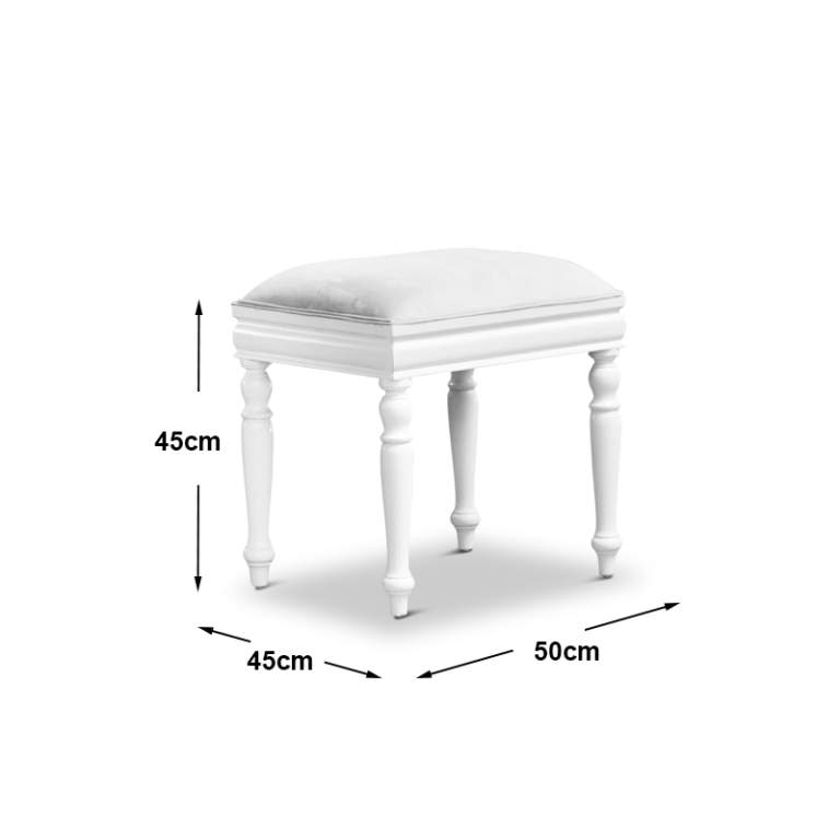 Versailles Phillips Stool - French Ivory & Cream Twill Upholstery ...