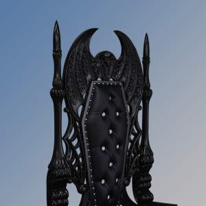 Dracula Throne Chair - Black Frame Upholstered in Black Faux Leather ...